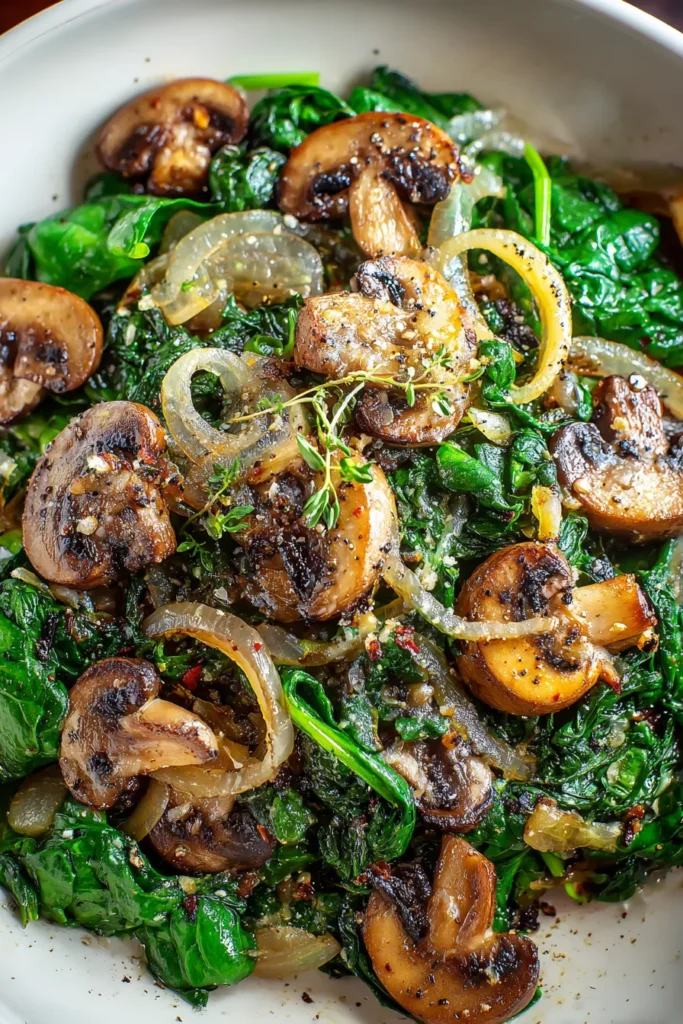 Mushrooms and Spinach Dish – Food Blog Recipe