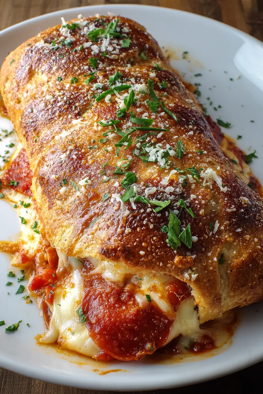Rustic Baked Italian Stromboli with Melted Cheese – Food Blog Recipe