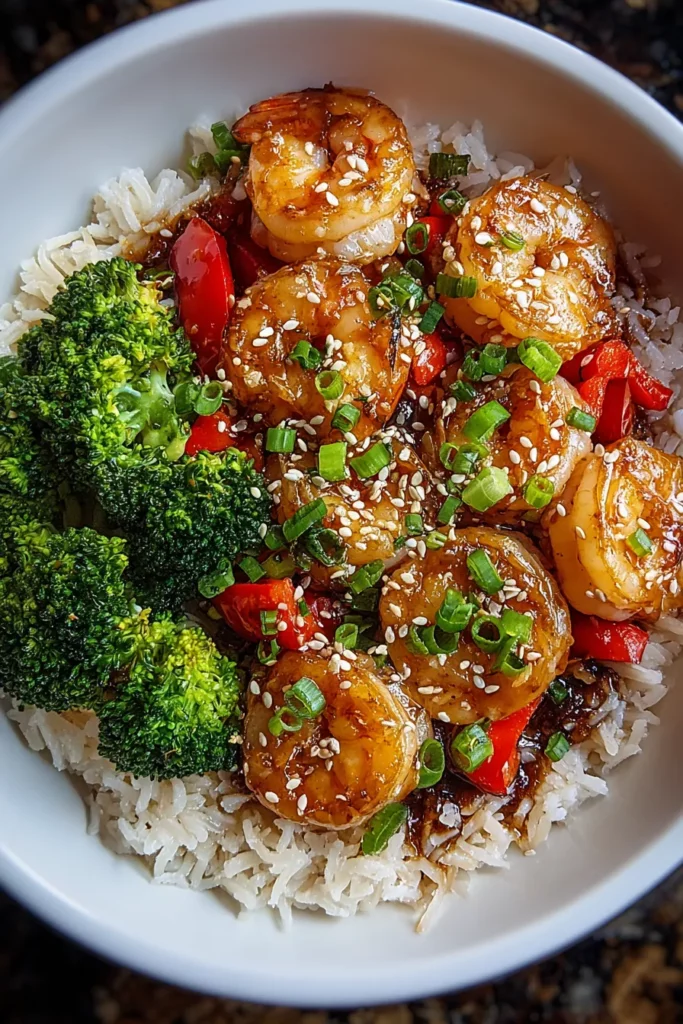 Honey Garlic Shrimp & Rice Bowl – Food Blog Recipe