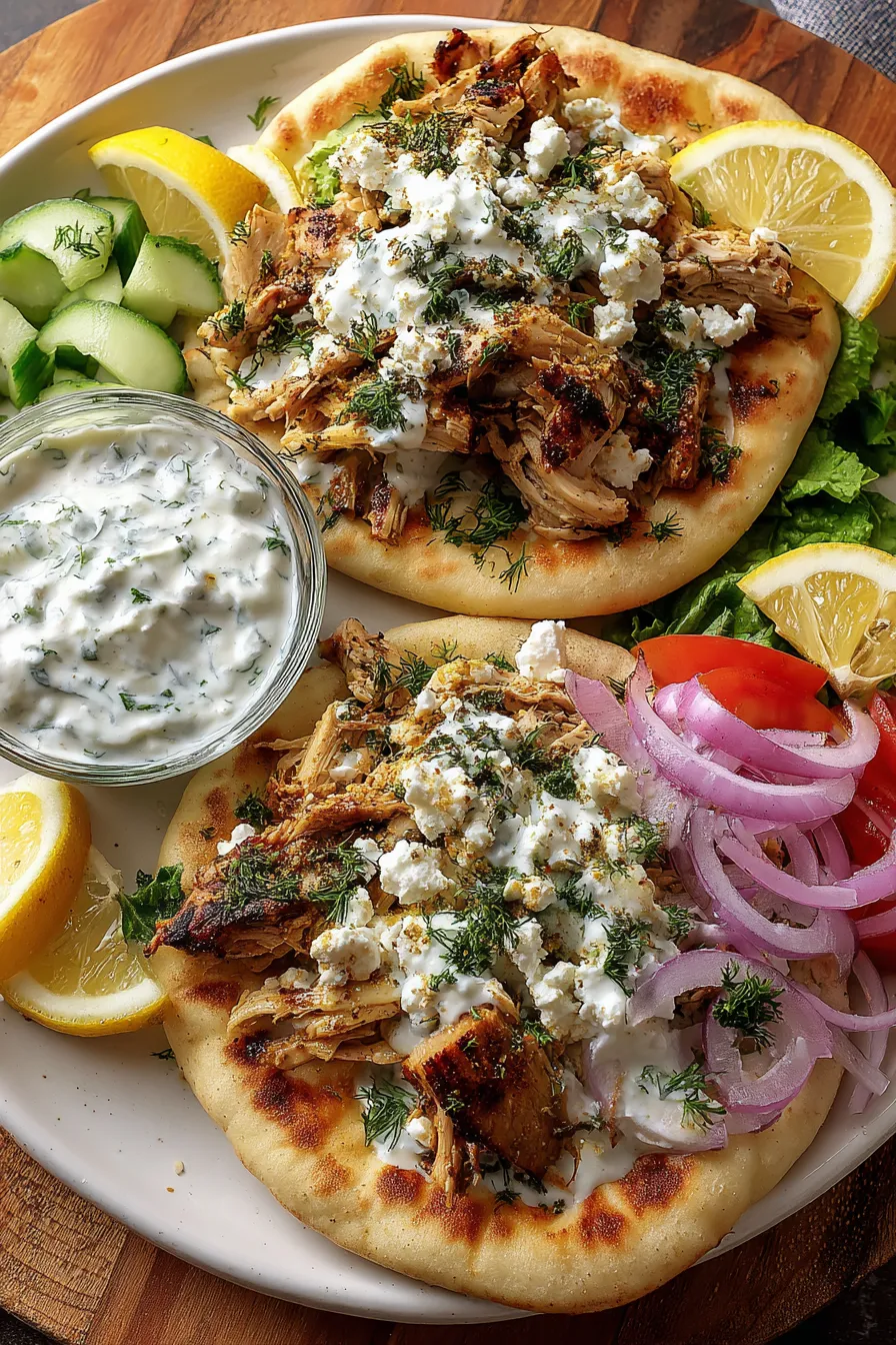 Mediterranean Chicken Gyros with Creamy Feta Tzatziki – Food Blog Recipe