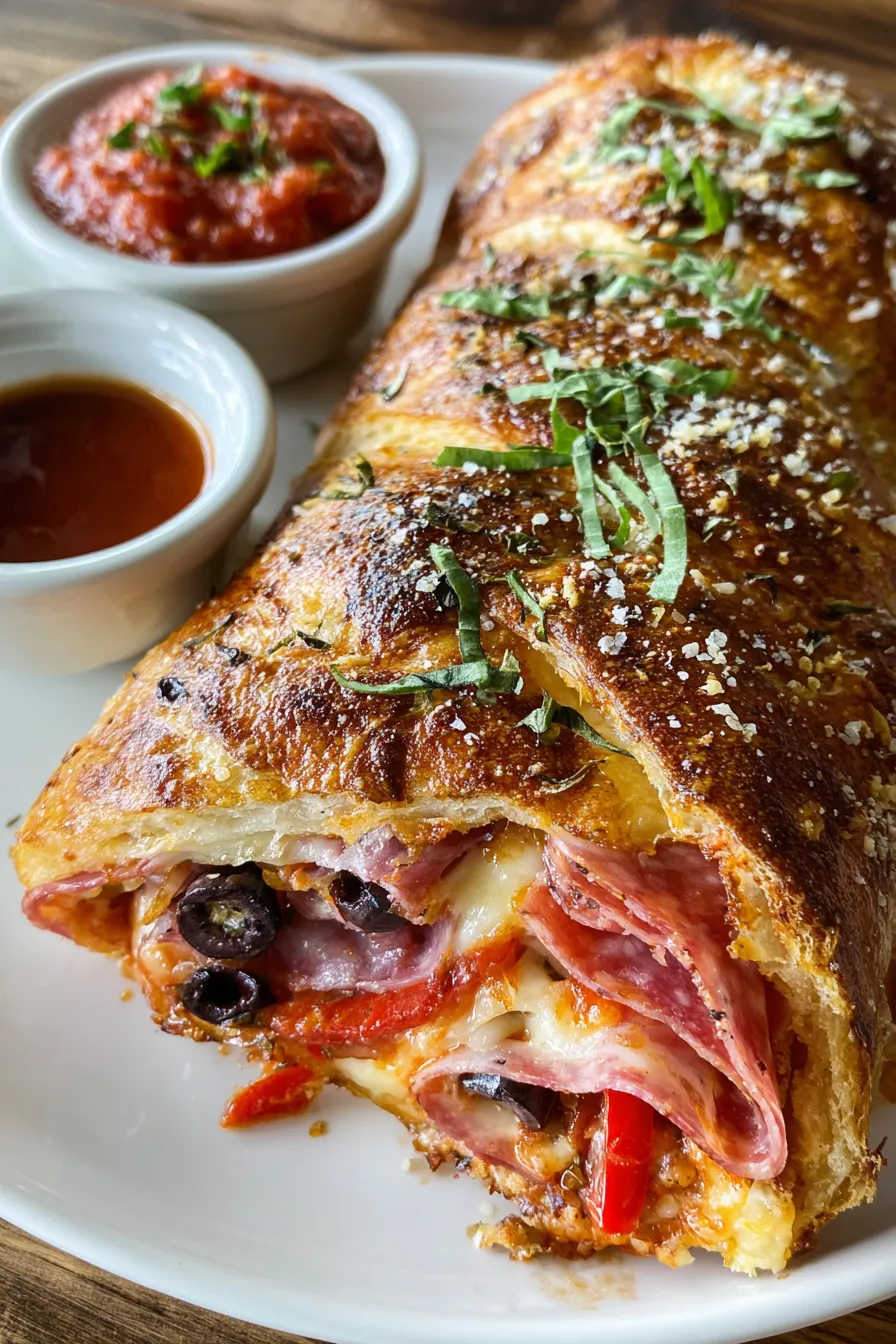 Rustic Baked Italian Stromboli with Savory Filling – Food Blog Recipe