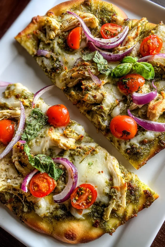 Pesto Chicken Flatbread – Food Blog Recipe