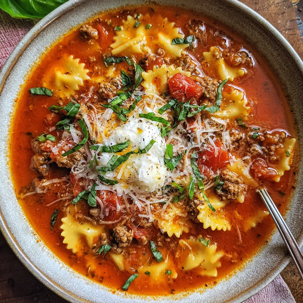 Comforting Lasagna Soup With Sausage And Ground Beef – Food Blog Recipe